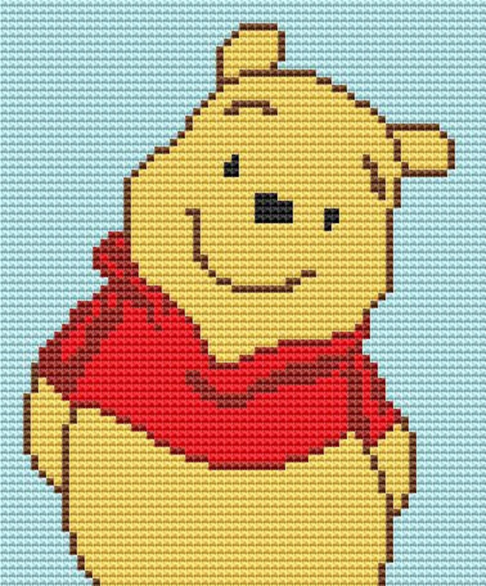 Cartoon Cross Stitch Pattern PDF Pooh Mini Beginner Cross - Etsy Hong Kong