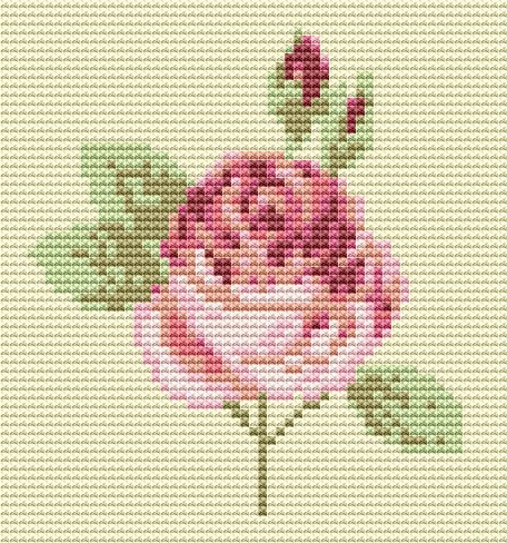 Rose Cross Stitch Pattern Small Floral Cross Stitch for Beginners DIY ...