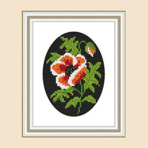 Poppy Cross Stitch Pattern Small Floral Cross Stitch for Beginners DIY ...