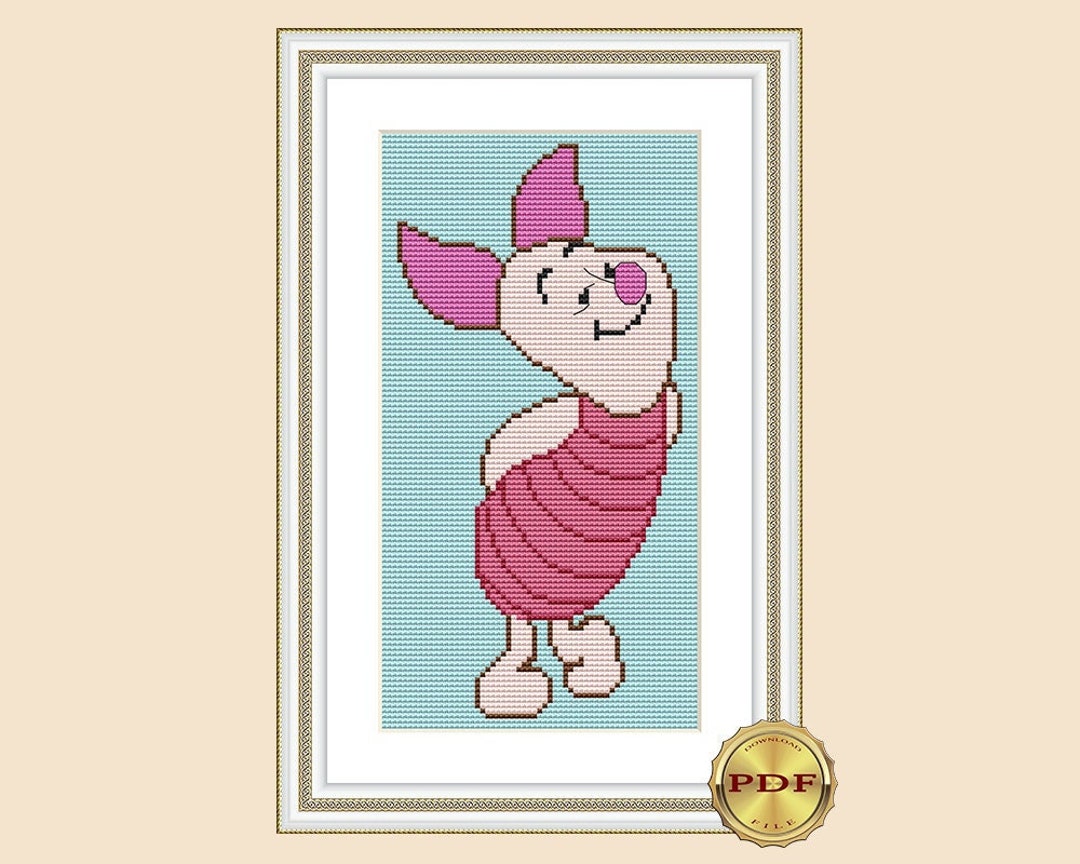Piglet Cartoon Cross Stitch Pattern Small Cross Stitch for Beginners ...