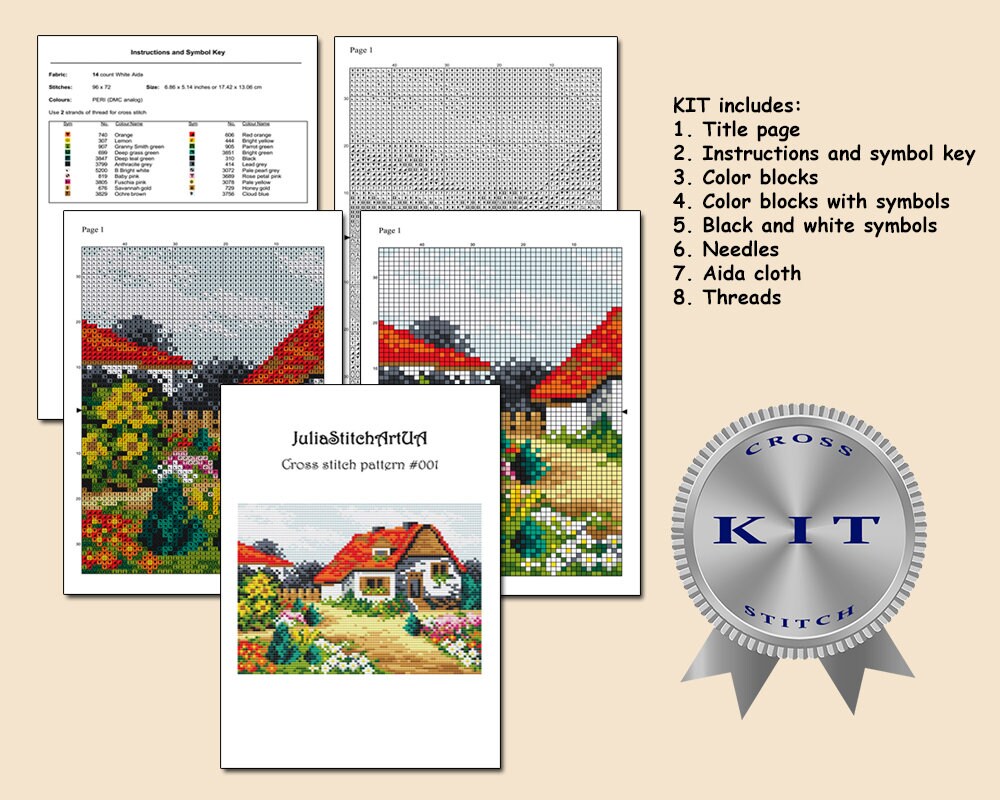 Mandala Cross Stitch Kit Small Modern Cross Stitch for - Etsy