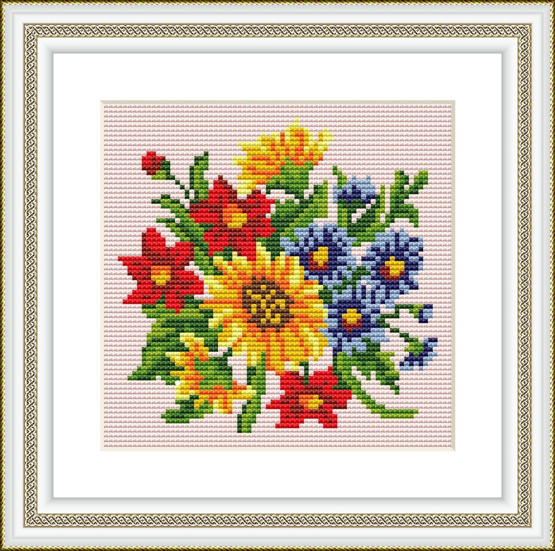 Small Floral Cross Stitch Pattern PDF Modern Cross Stitch Pattern ...
