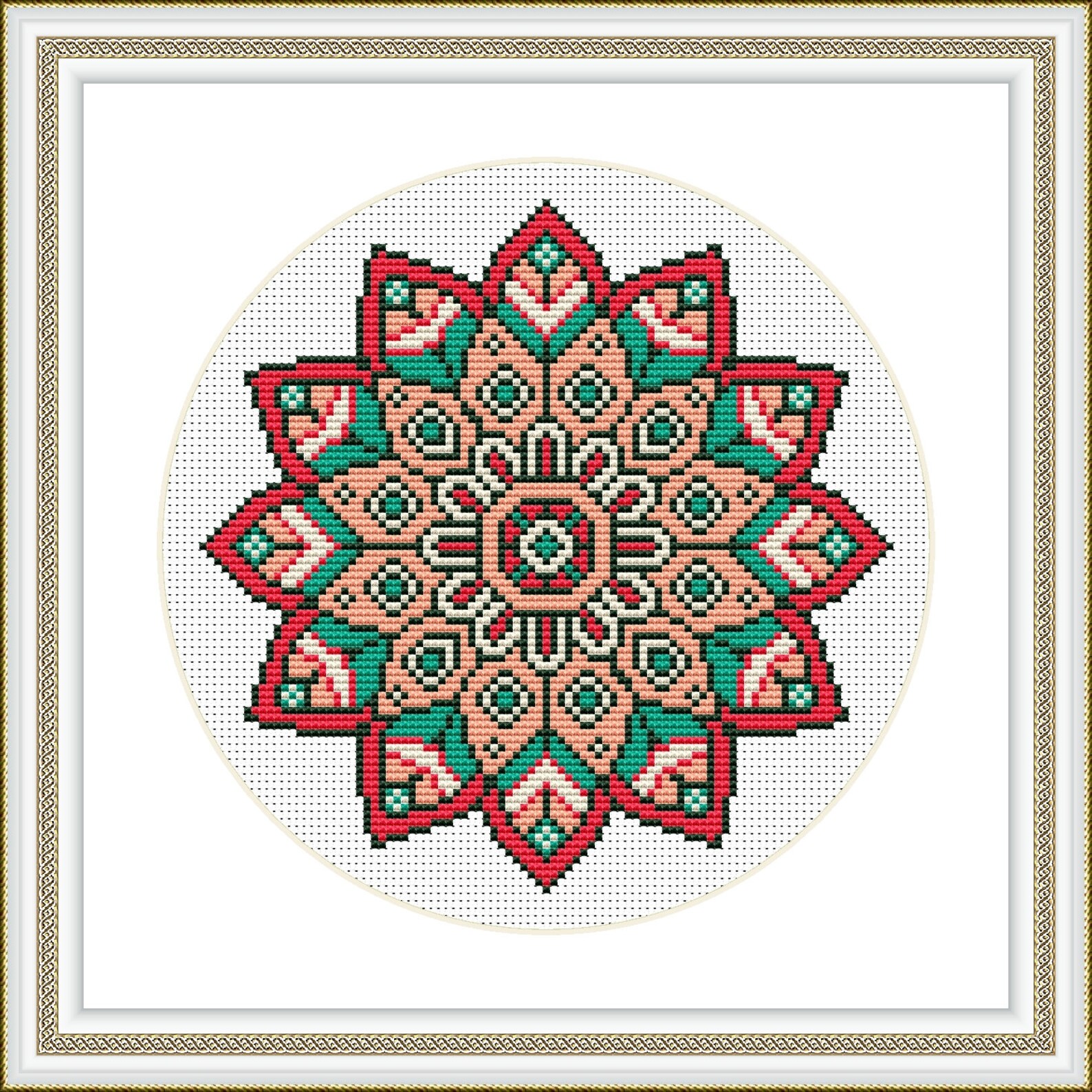 Mandala Cross Stitch Kit Small Modern Cross Stitch for - Etsy