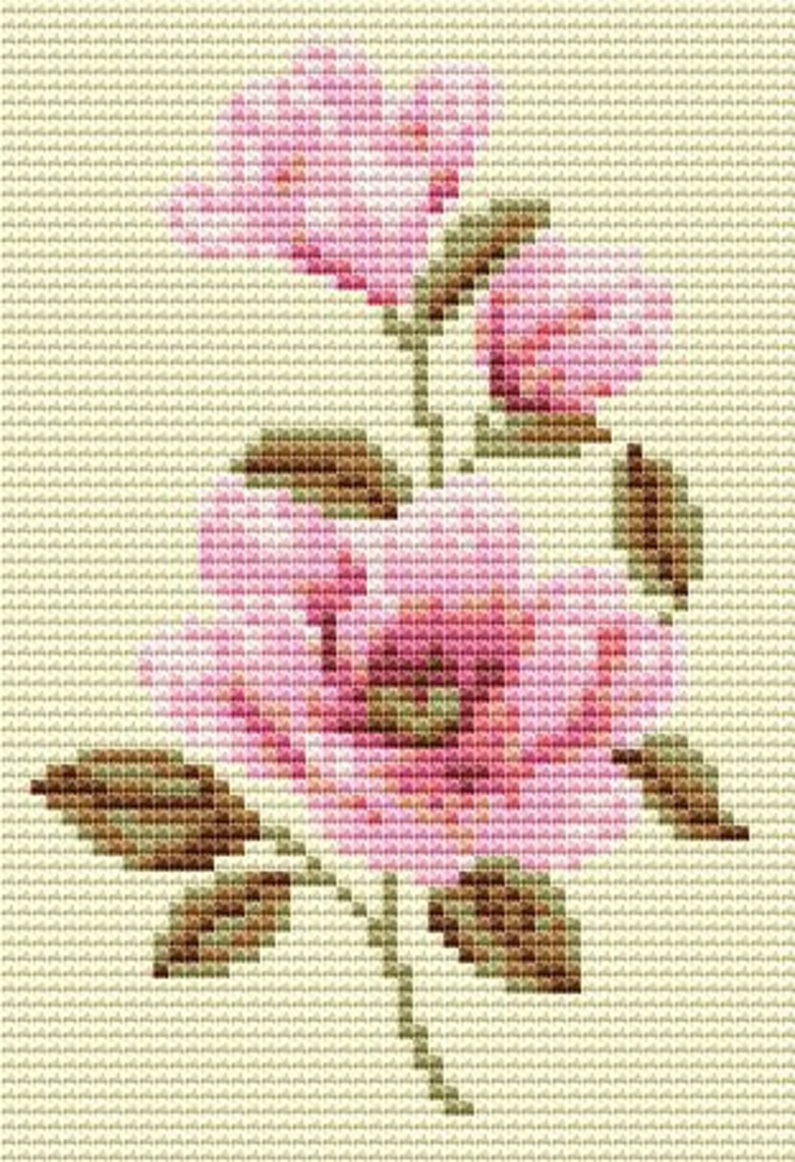 Magnolia Cross Stitch Pattern Small Floral Cross Stitch for - Etsy