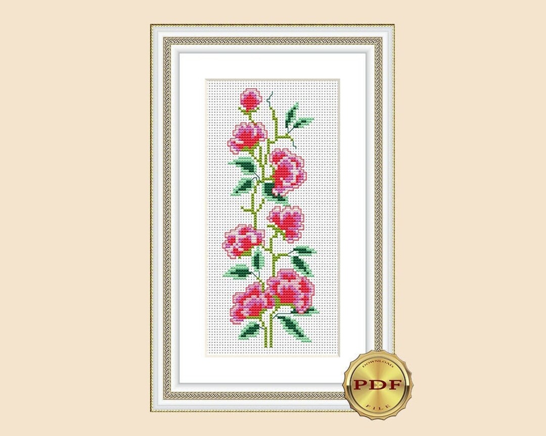 Small Floral Cross Stitch Pattern PDF Beginner Cross Stitch - Etsy