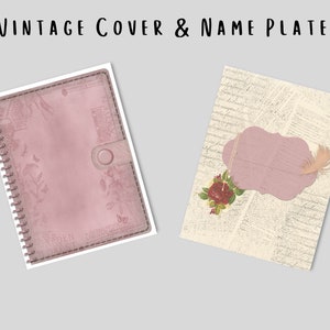 Cream Rose Vintage Notebook, Printable Stationery (digital PDF Download ...