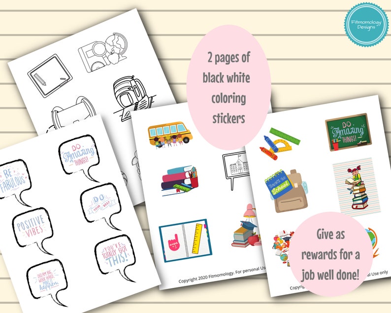 Printable School Stickers, Teacher Supply Stickers, School Supply ...