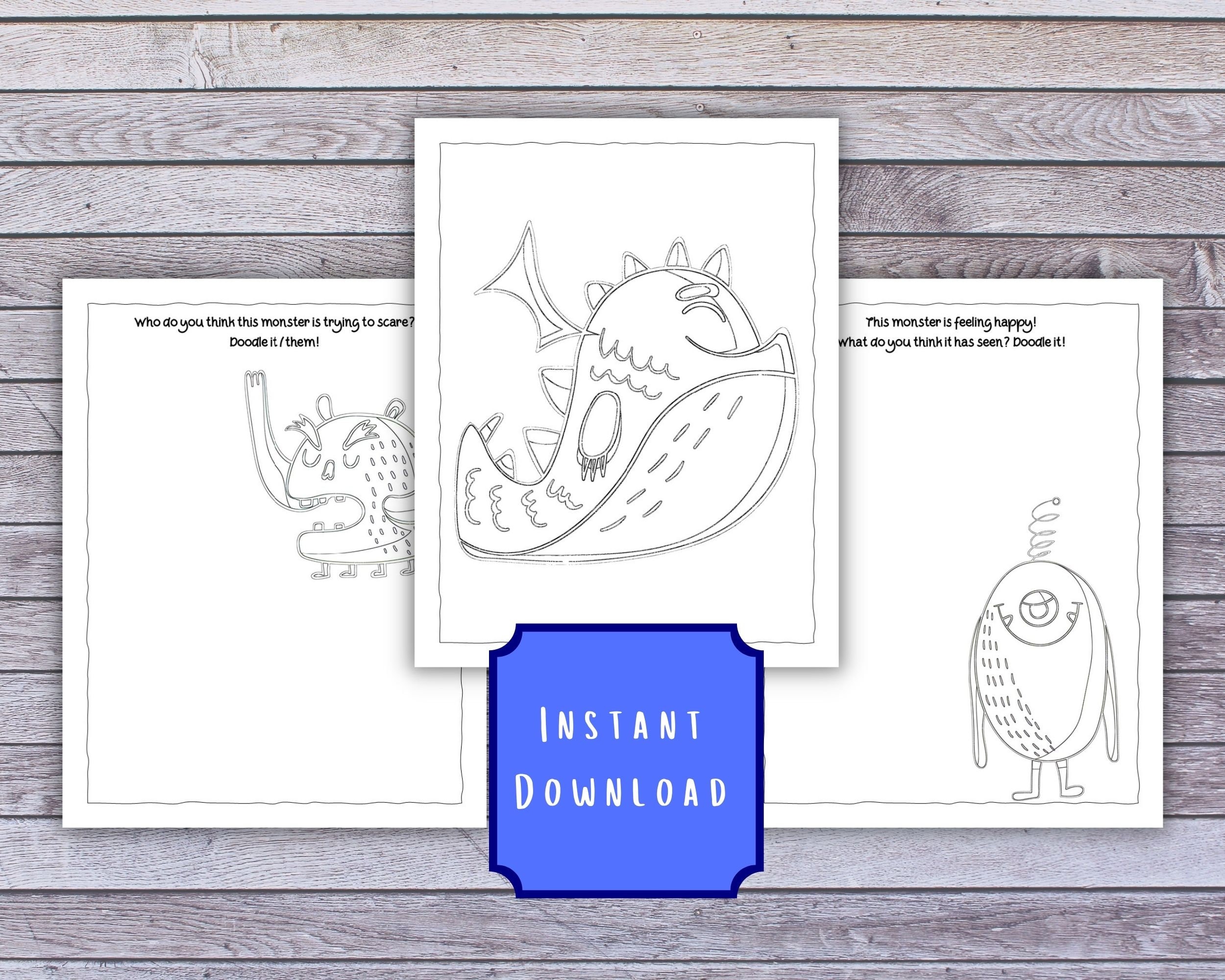 Silly Monster Doodle & Coloring Book, Coloring Pages, Kids Activity ...