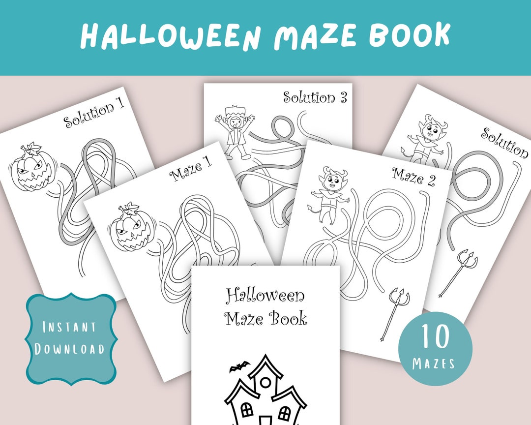 Halloween Mazes Book, Kids Activity Pack (digital PDF Download) - Etsy