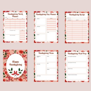Thanksgiving Planner, Holiday Menu, Recipes, and Decor (digital PDF ...