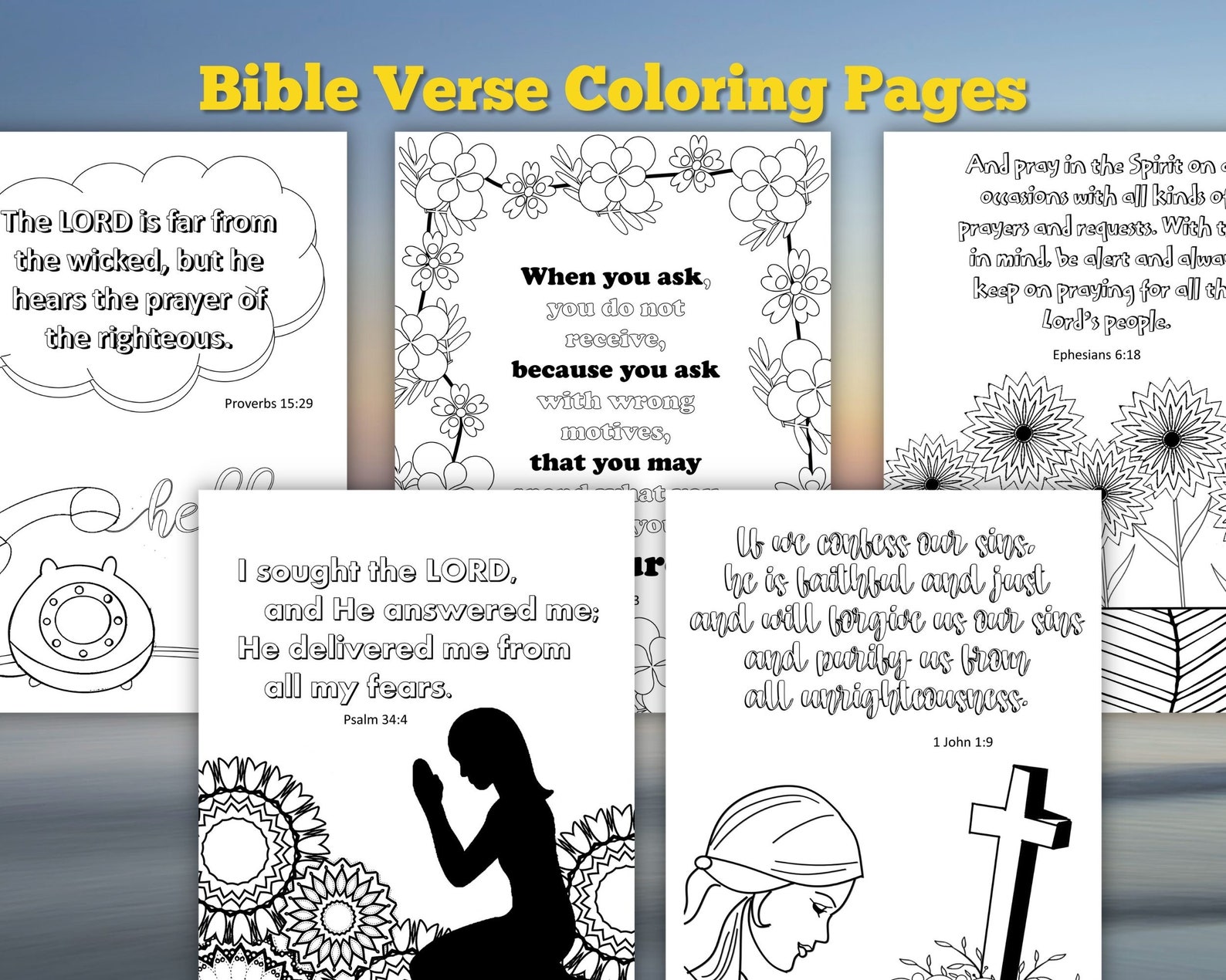 Bible Verse Coloring Pages, Coloring Page Download, Sunday School ...