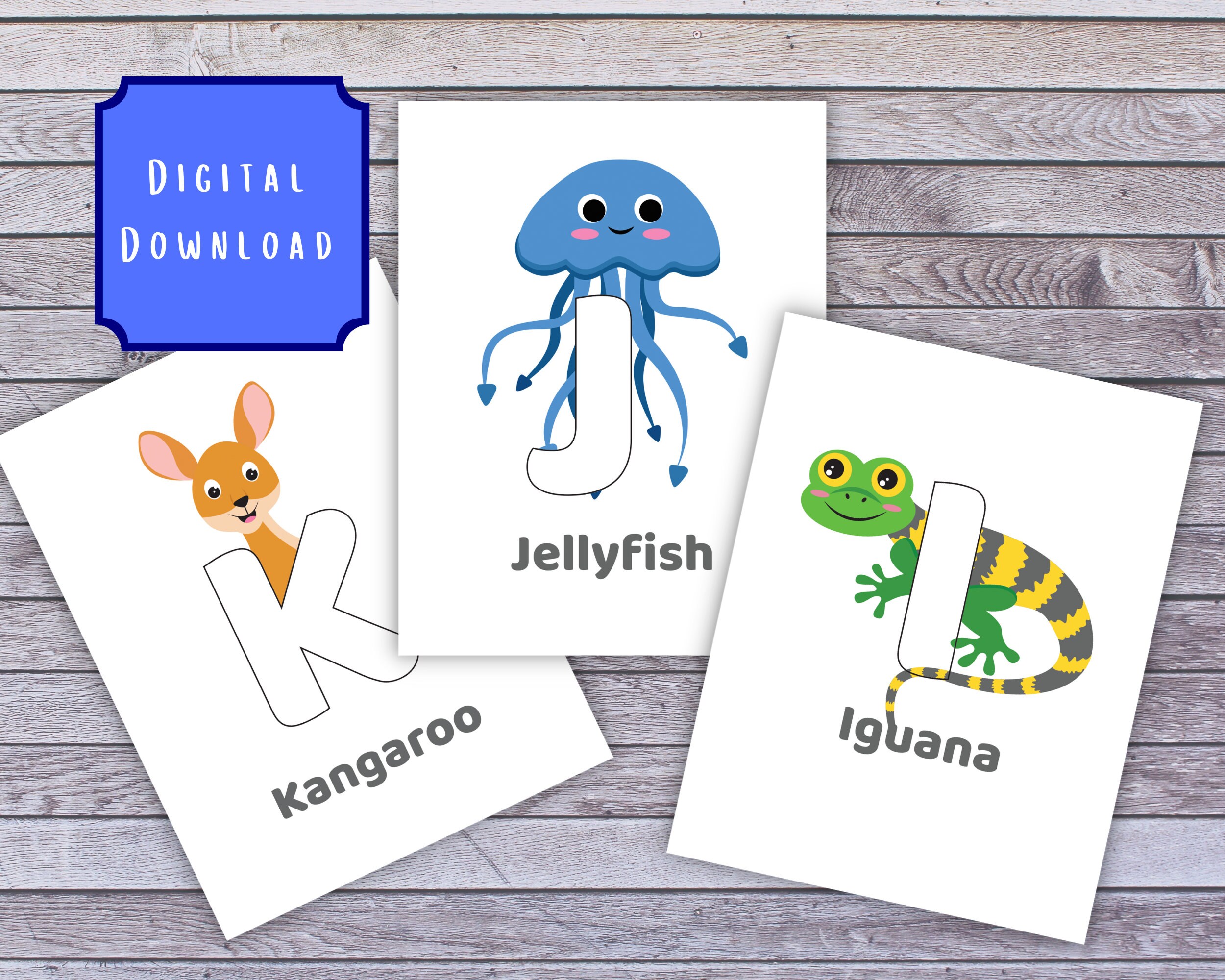 Animal Alphabet Coloring Pages Printable, Phonics Literacy ABC Letters ...