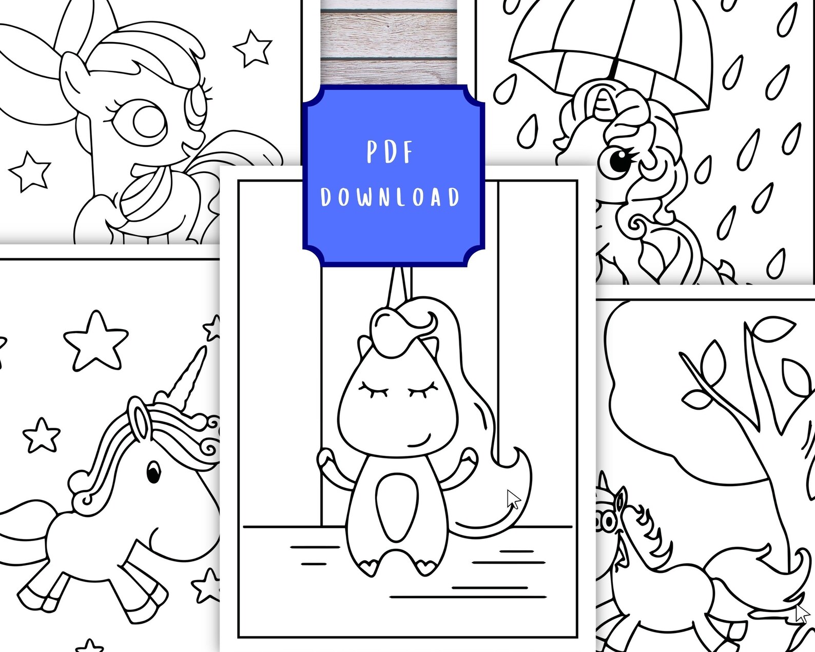 Cute Unicorn Coloring Pages, Coloring Page Download, Unicorn Coloring ...