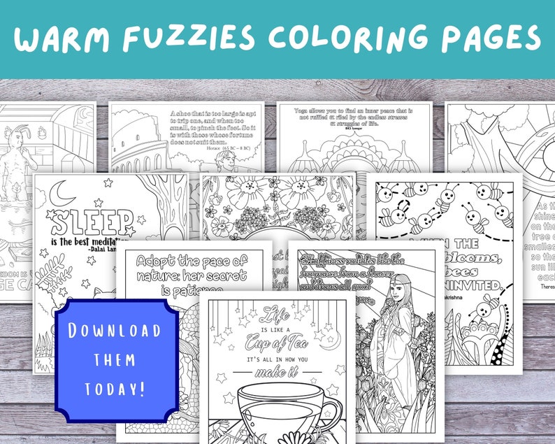 Warm Fuzzies Coloring Pages, Motivational Coloring Pages, Adult ...