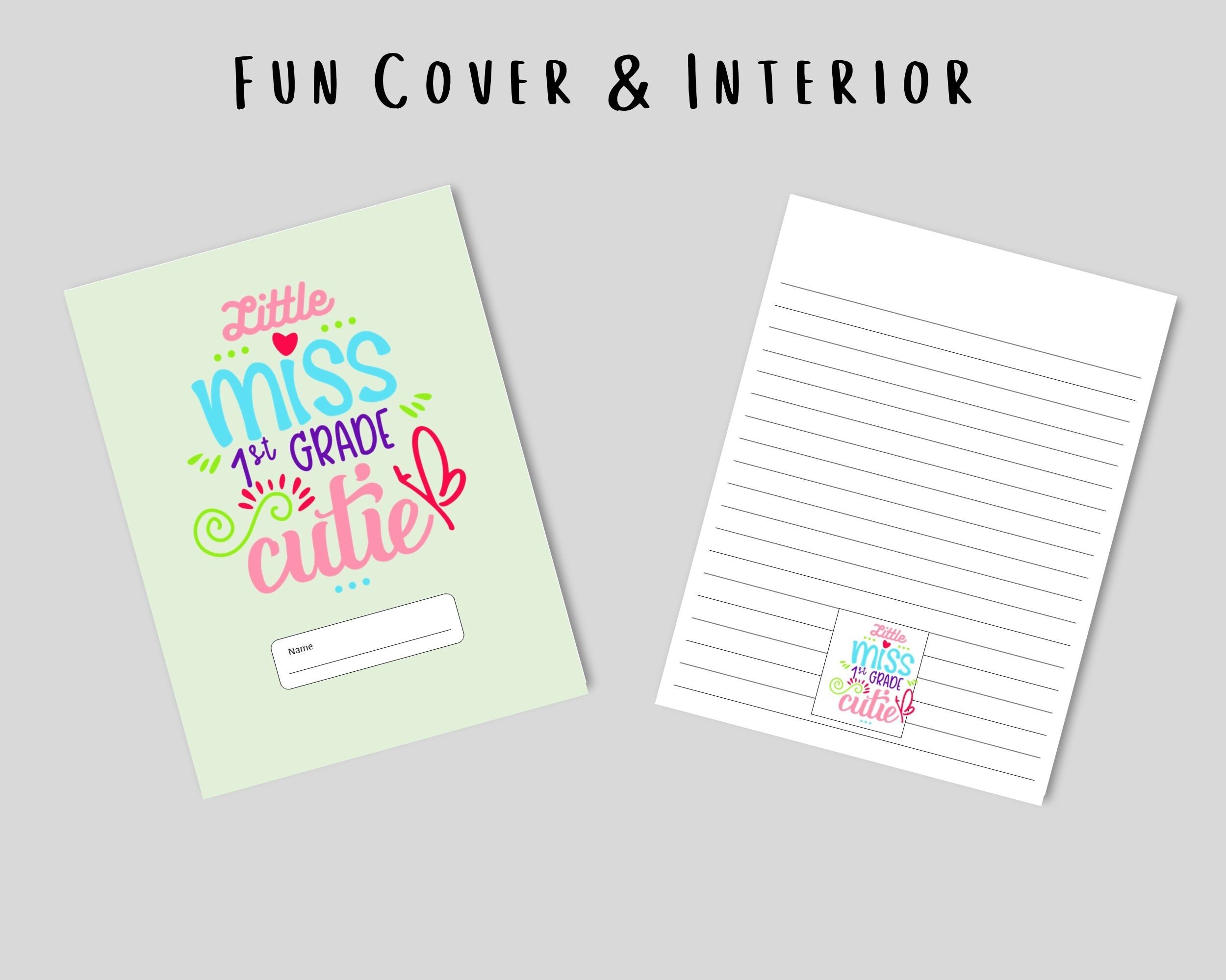 1st Grade Miss Cutie Printable Notebook, Grade School Notebook ...