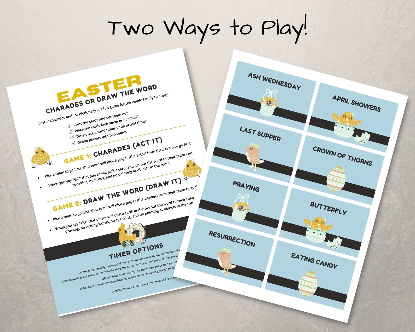 Easter Charades Game, Printable Easter Games, Kids Easter Activity Pack ...