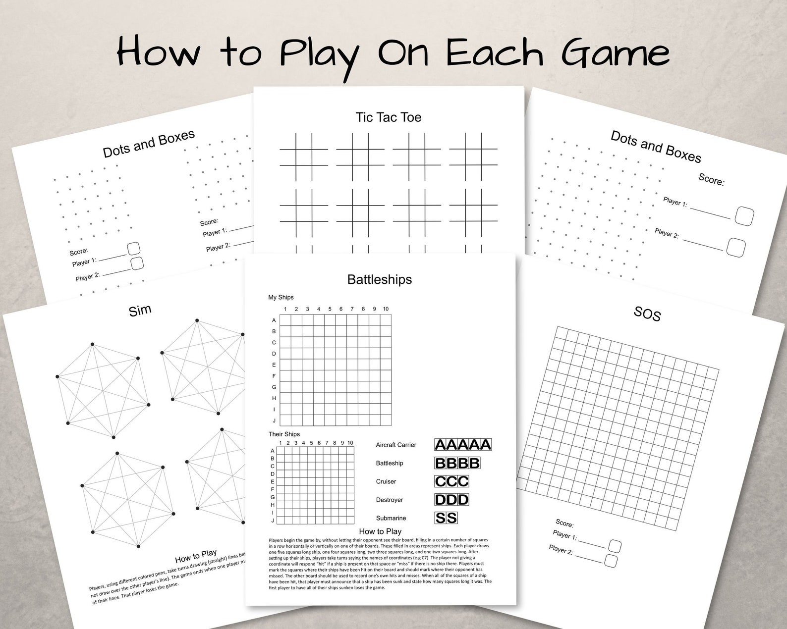 Printable Pen & Paper Games | 22 Classic Games | Fun Activities for All ...