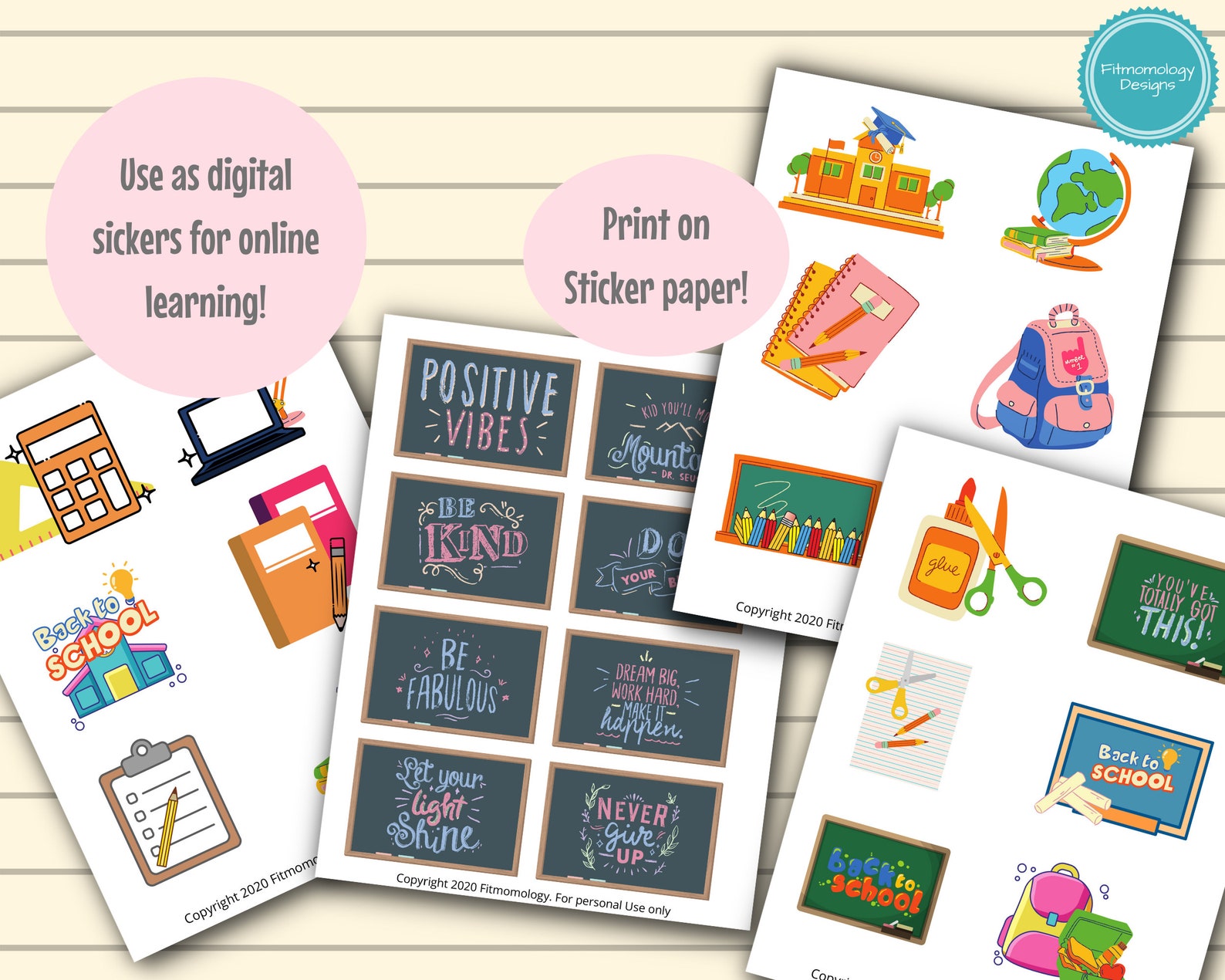 Printable School Stickers, Teacher Supply Stickers, School Supply ...
