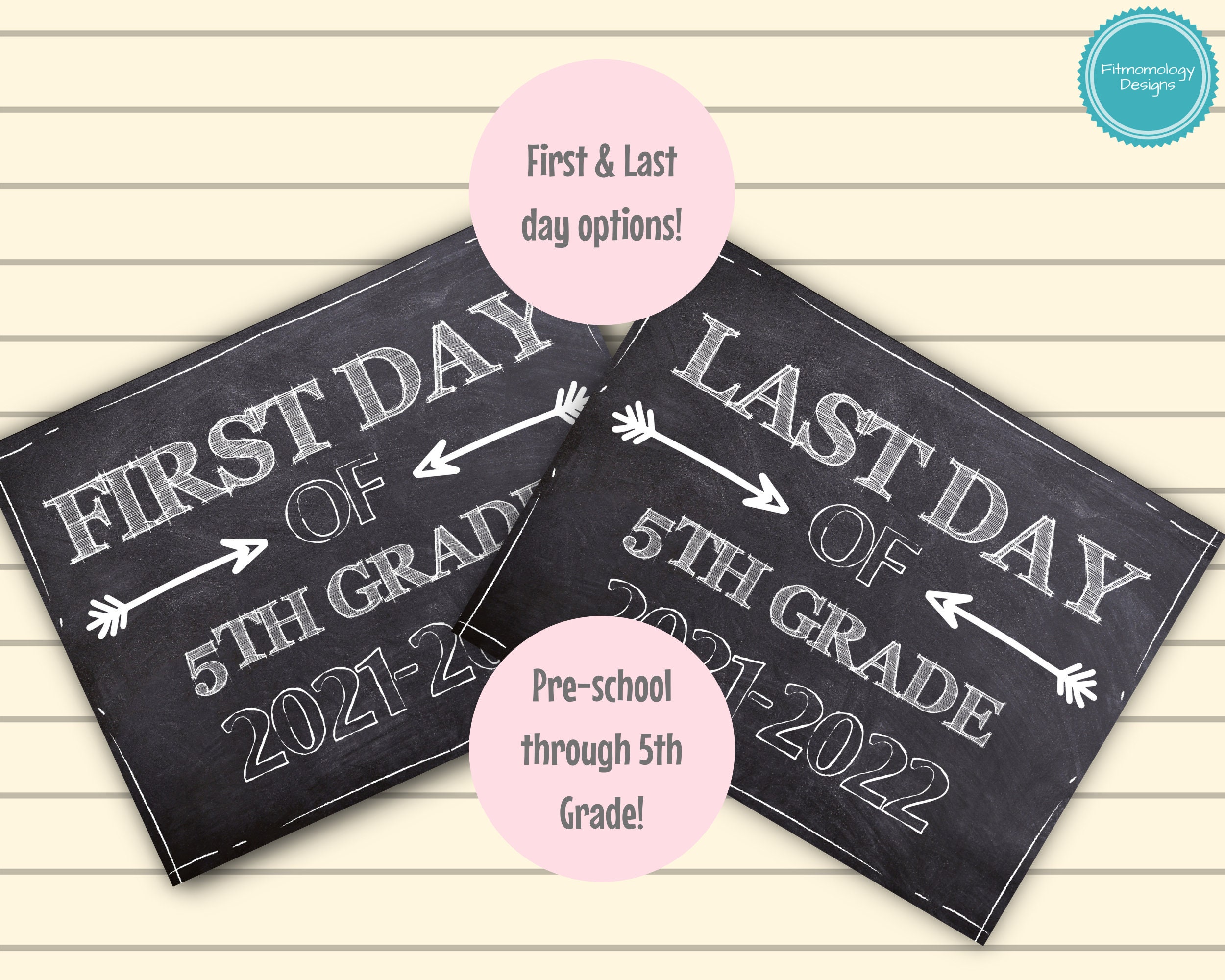 Printable First and Last Day of School Signs, Instant Download, Digital ...