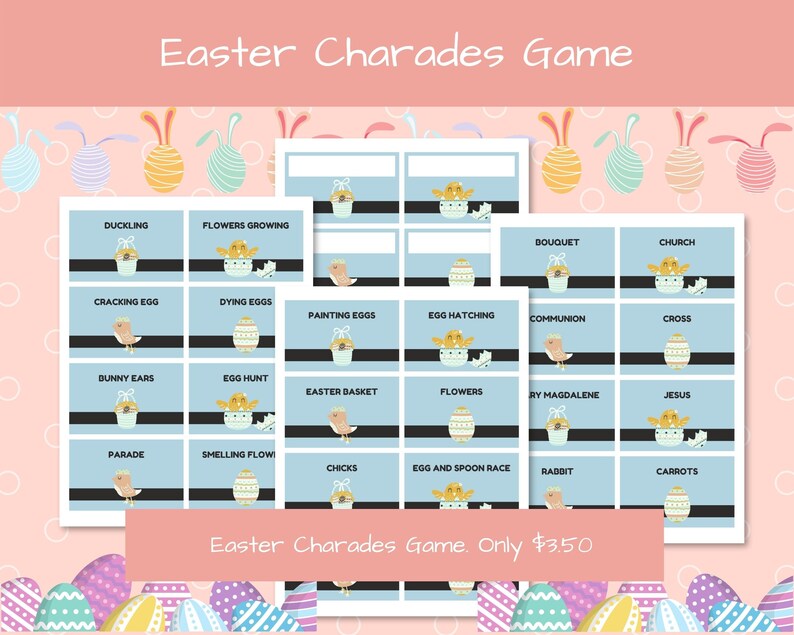 Easter Charades Game, Printable Easter Games, Kids Easter Activity Pack ...