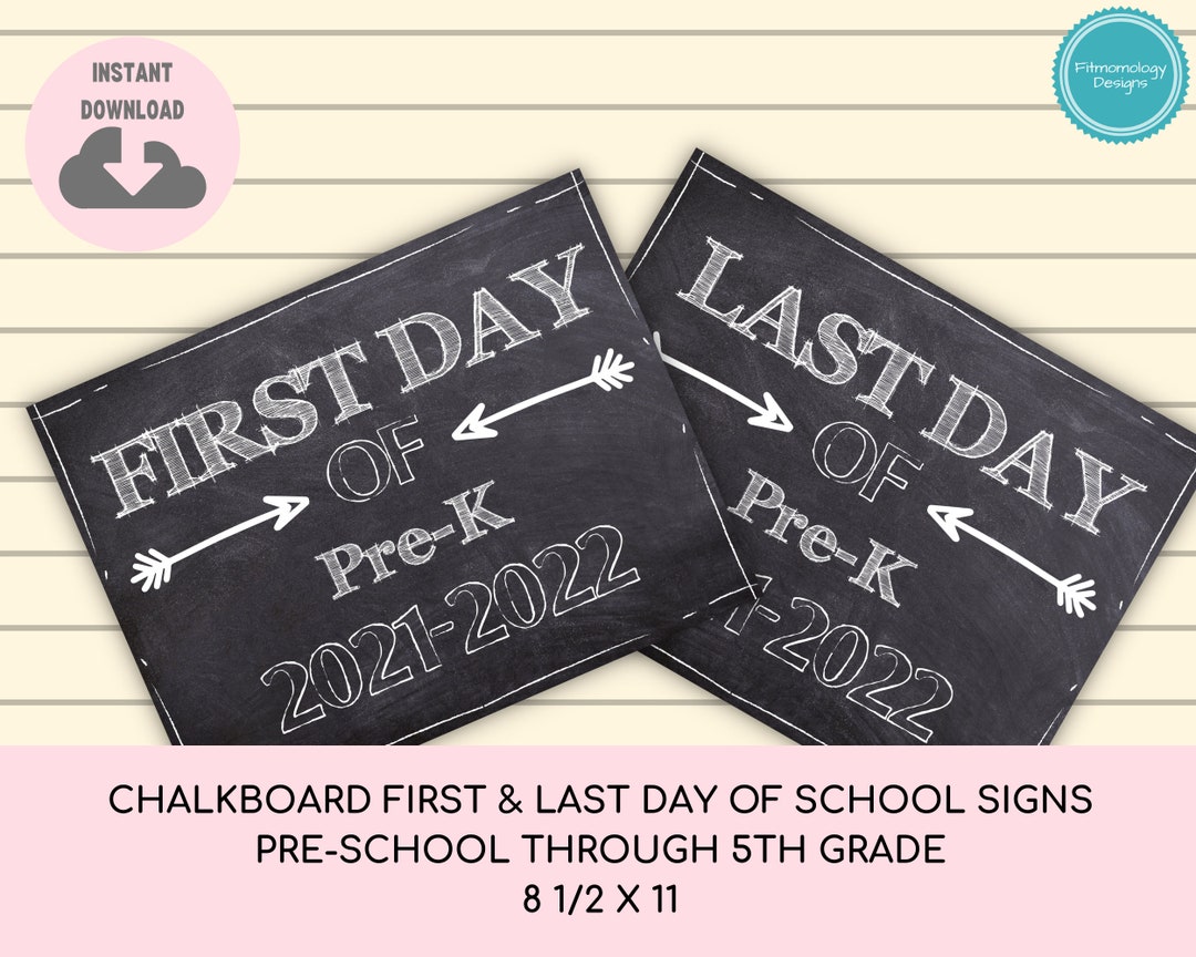 Printable First and Last Day of School Signs, Instant Download, Digital ...