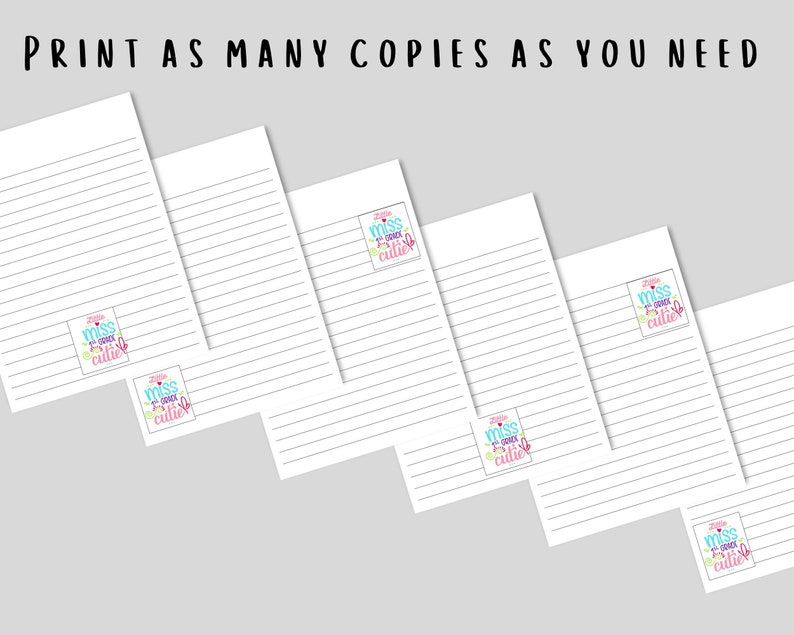1st Grade Miss Cutie Printable Notebook, Grade School Notebook ...