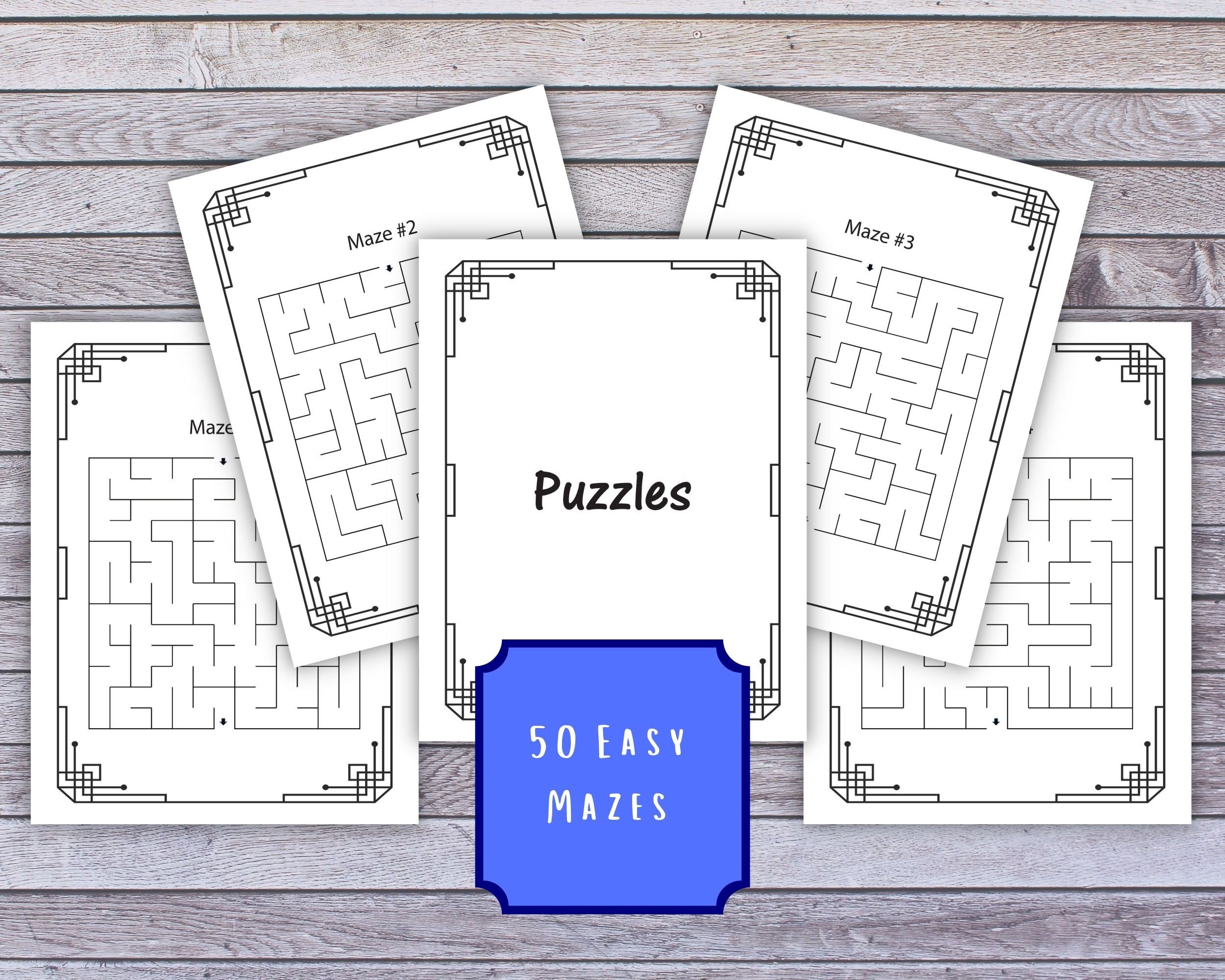50 Easy Mazes, Kids Activity Book, Maze Activity Book, Digital PDF ...