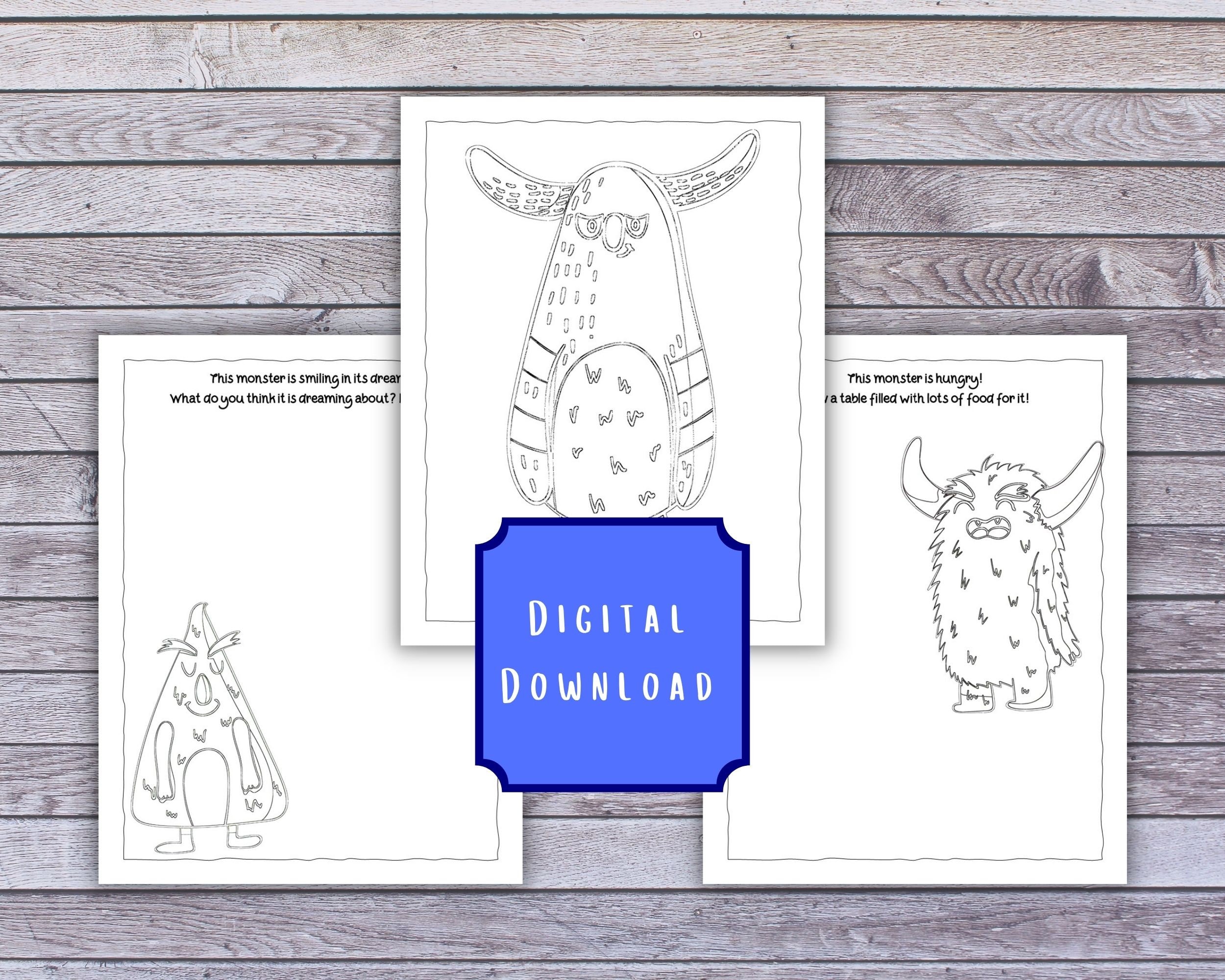 Silly Monster Doodle & Coloring Book, Coloring Pages, Kids Activity ...