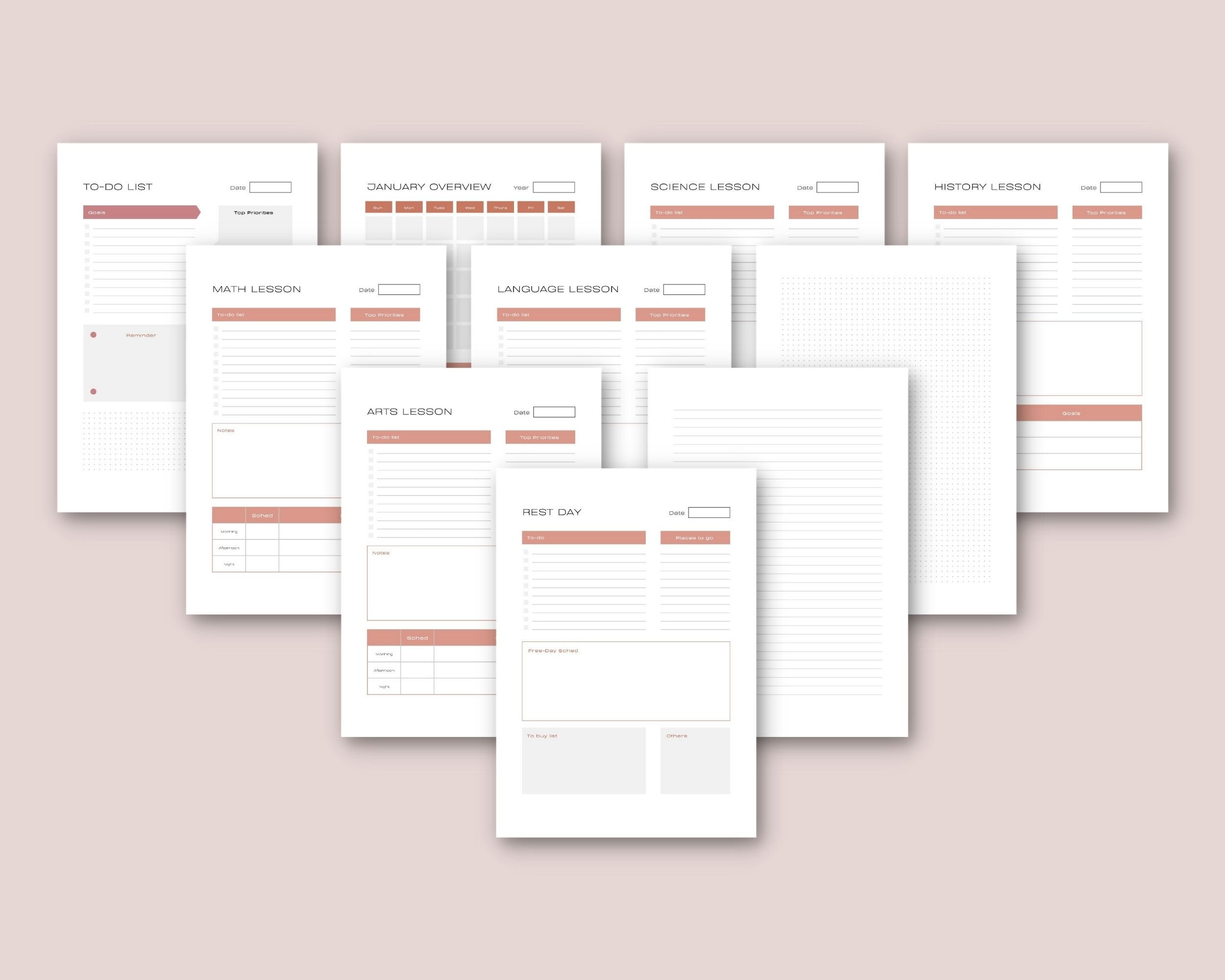 Homeschool Printable Planner, Teacher Planner, Lesson Planner Digital ...