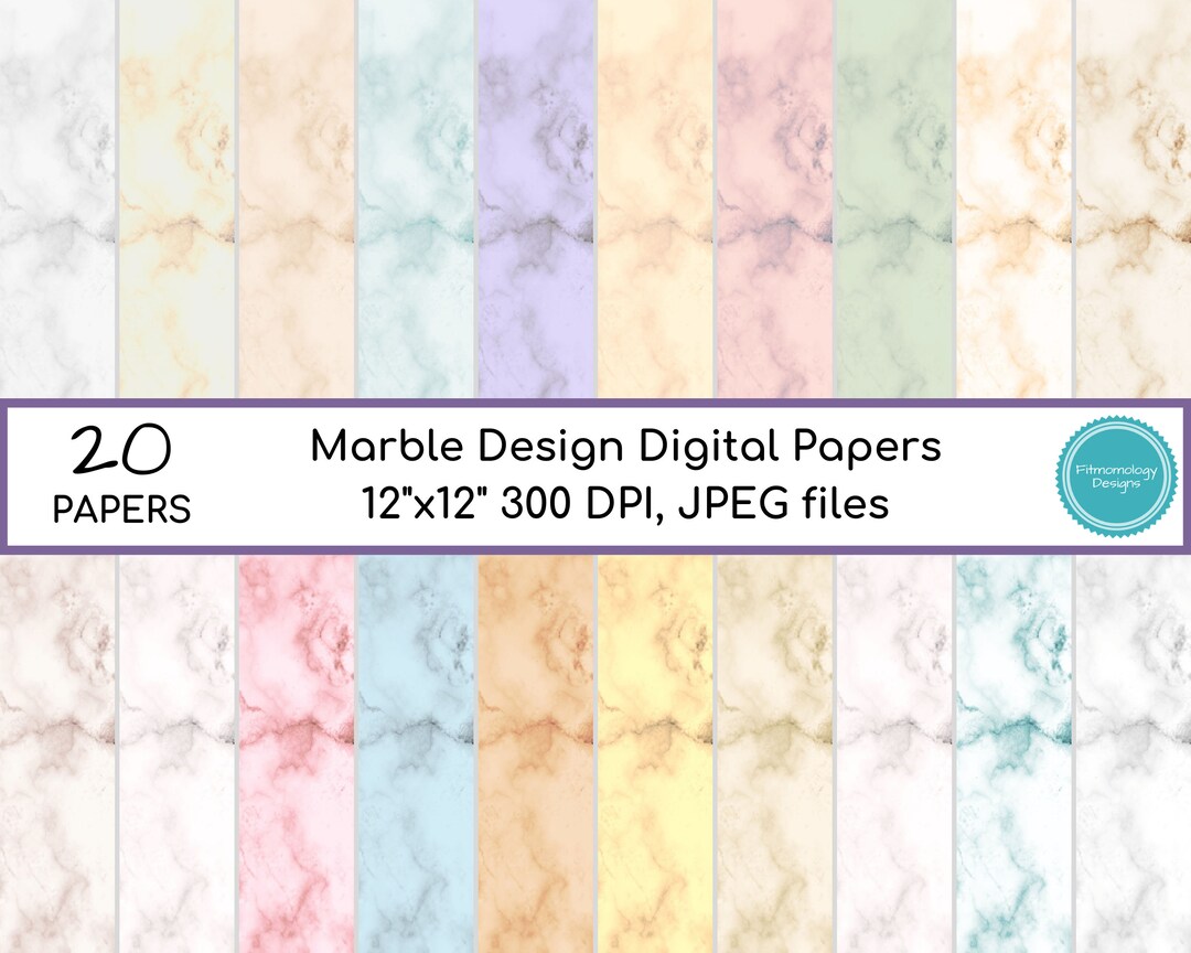 Marble Design Digital Paper Pack, Scrapbooking (digital Download) - Etsy