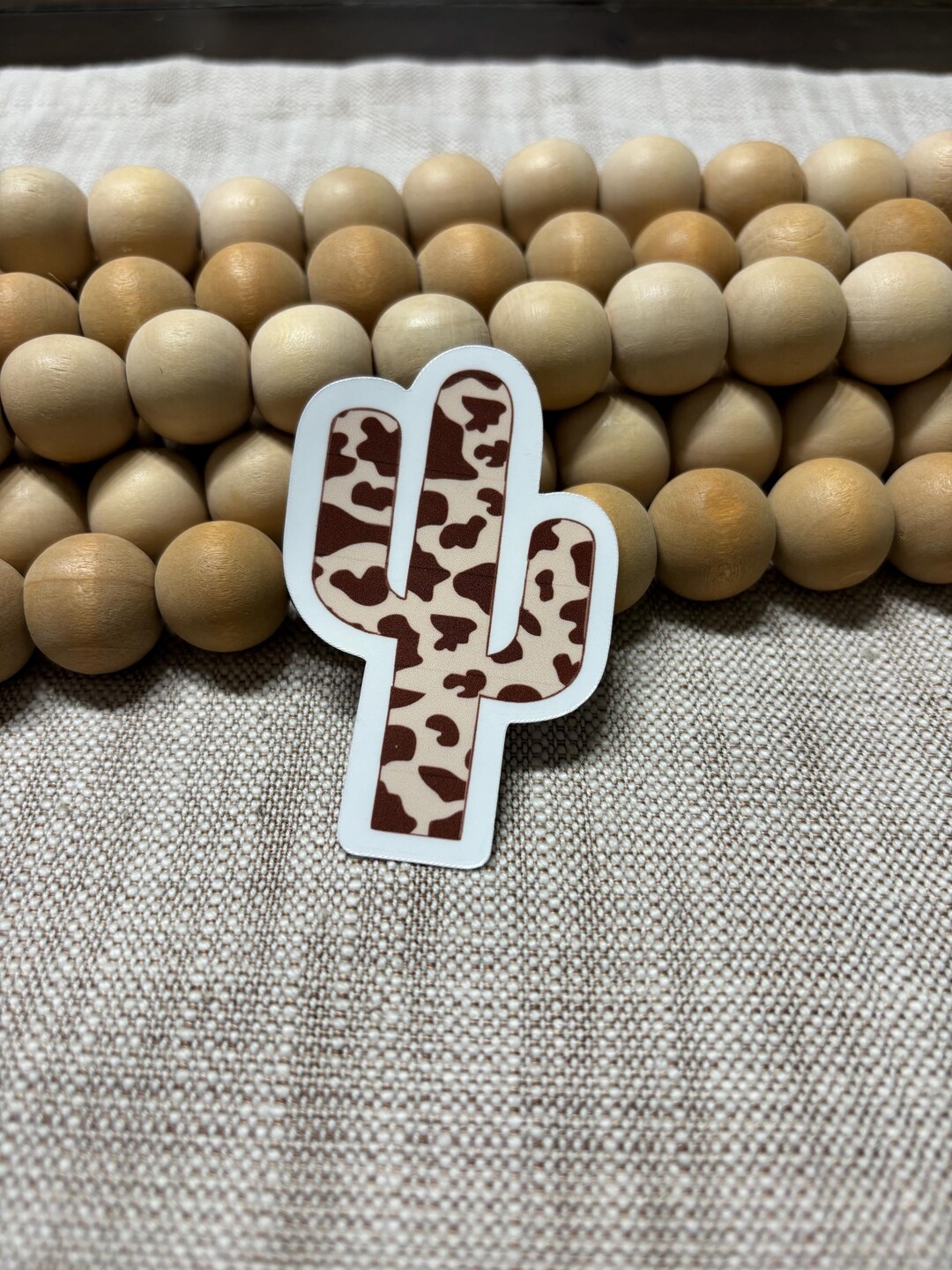 Cow Print Cactus Water Resistant Sticker - Etsy