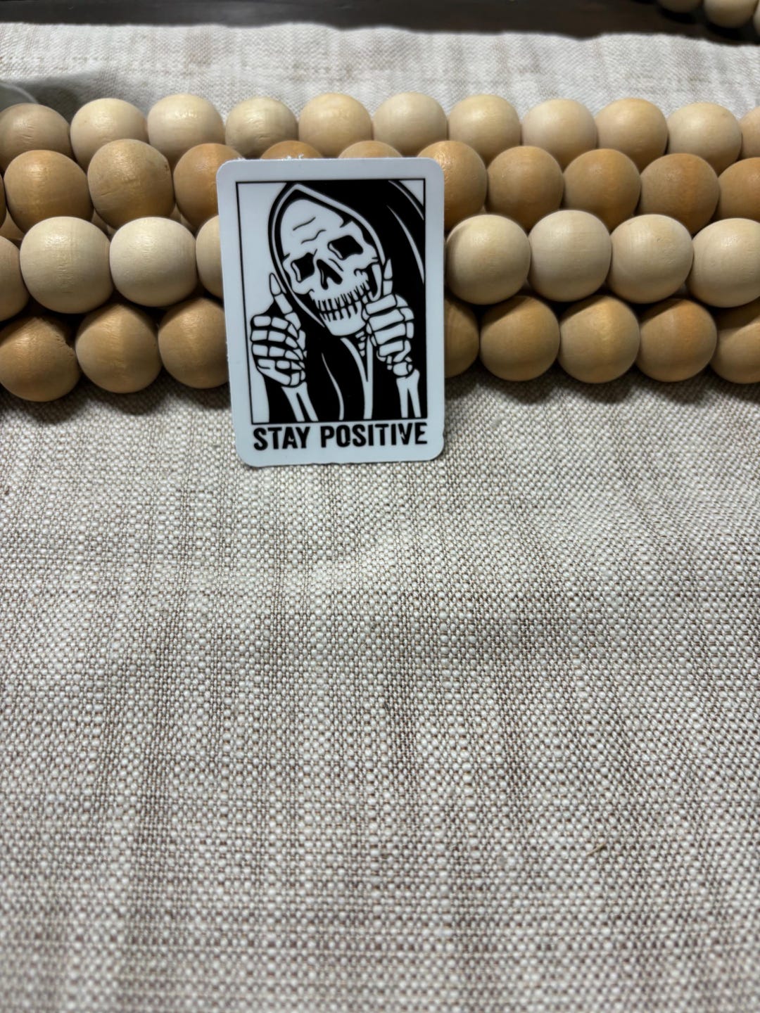 Funny Stay Positive Skeleton Water Resistant Sticker - Etsy