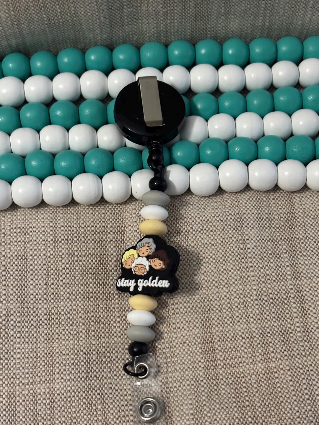 Silicone Bead Stay Golden Badge Reel - Etsy
