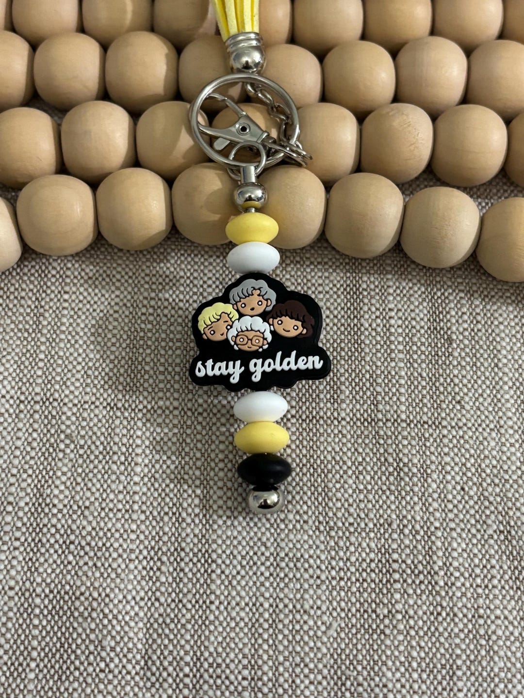 Stay Golden Straight Silicone Bead Key Chain - Etsy