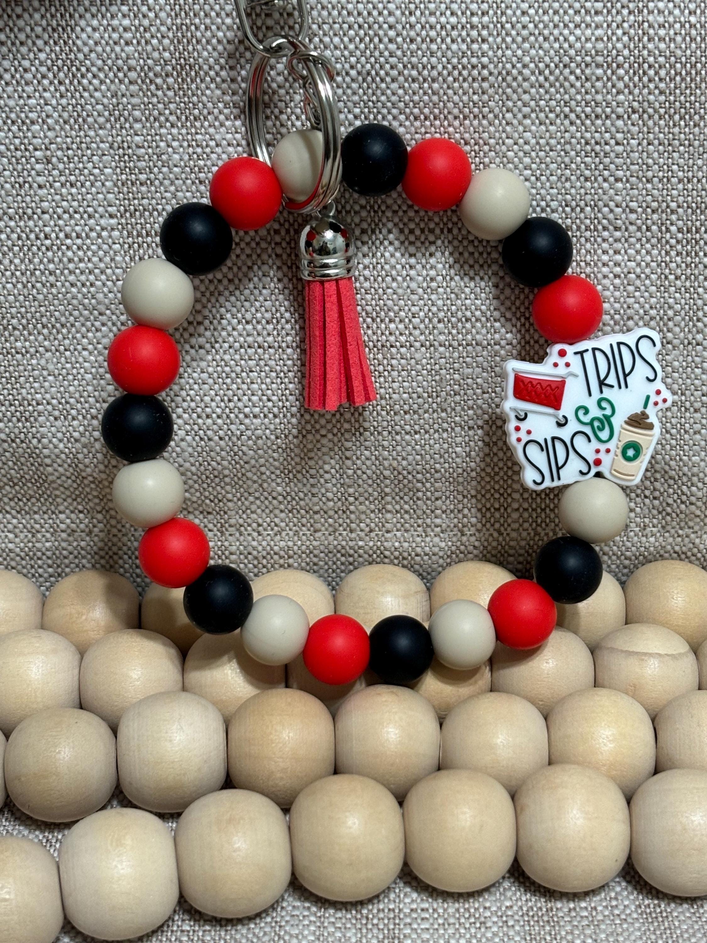 Trips and Sips Wristlet Keychain - Etsy