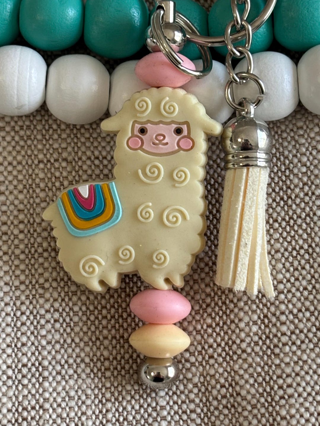 Cute Llama Straight Silicone Bead Key Chain - Etsy