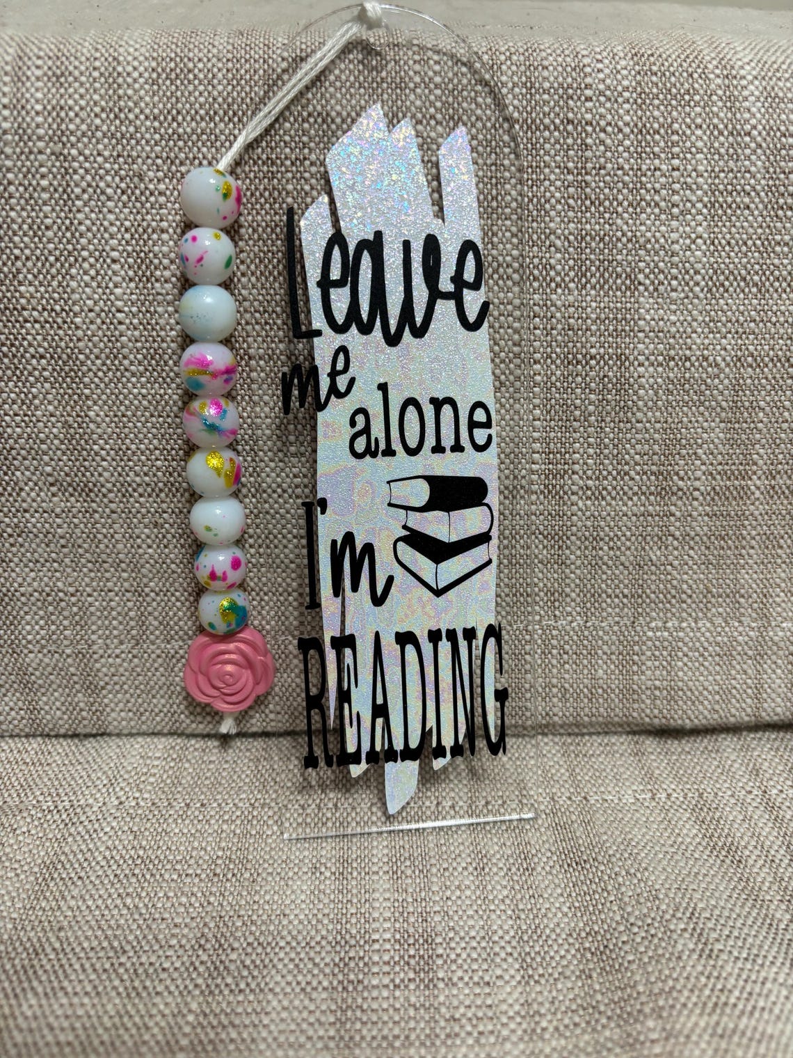 Leave Me Alone I’m Reading White Pearl Acrylic Bookmark - Etsy