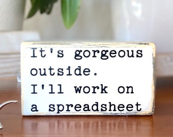 Spreadsheet Desk Sign - Etsy