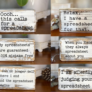 Funny Spreadsheet Wood Sign, Rustic Office Decor, Cubicle Quote - Etsy