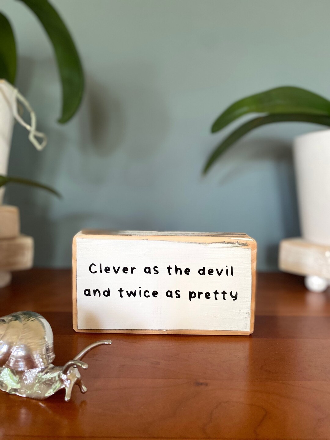 Clever as the Devil and Twice as Pretty-office Desk Wood Sign-wooden ...
