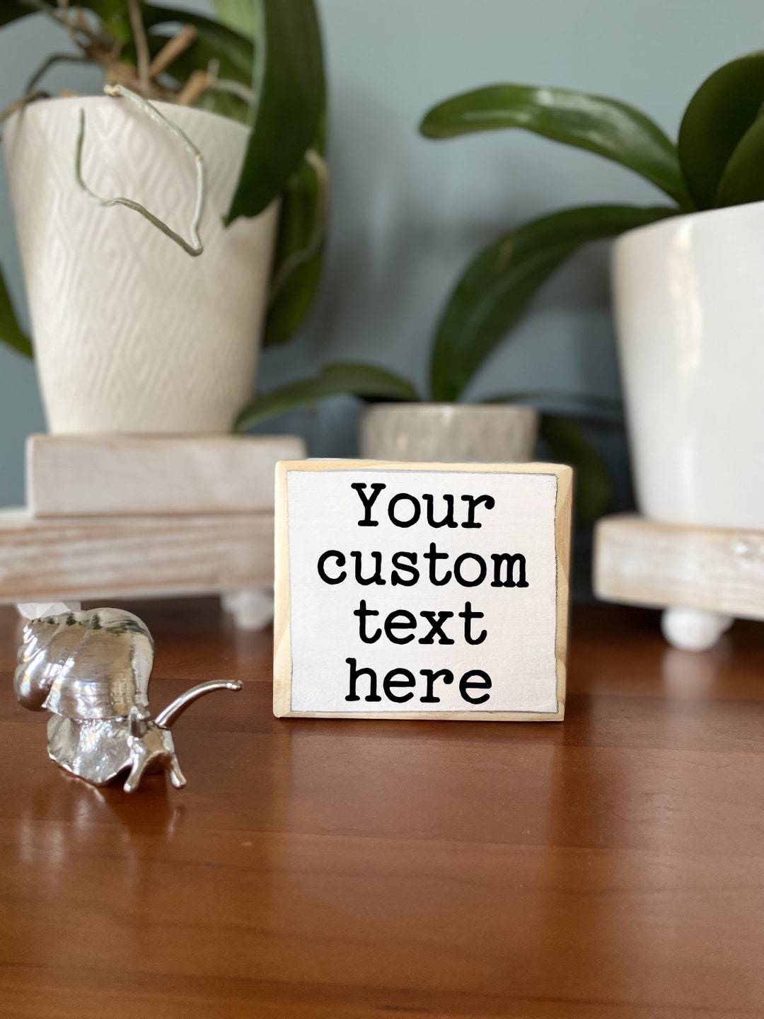 Custom Wood Desk Sign, Personalized Quote Block, Rustic Decor (4x3.5in ...