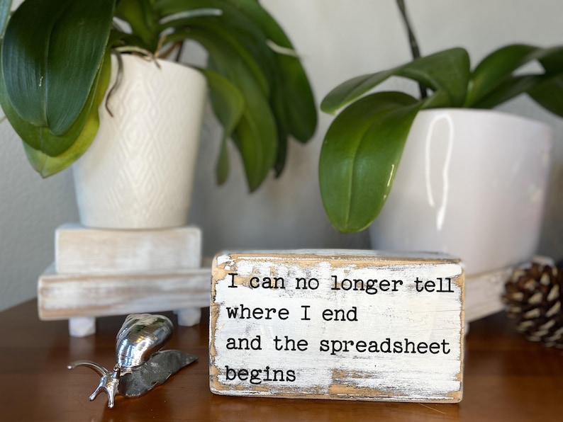 Funny Spreadsheet Wood Sign, Rustic Office Decor, Cubicle Quote - Etsy