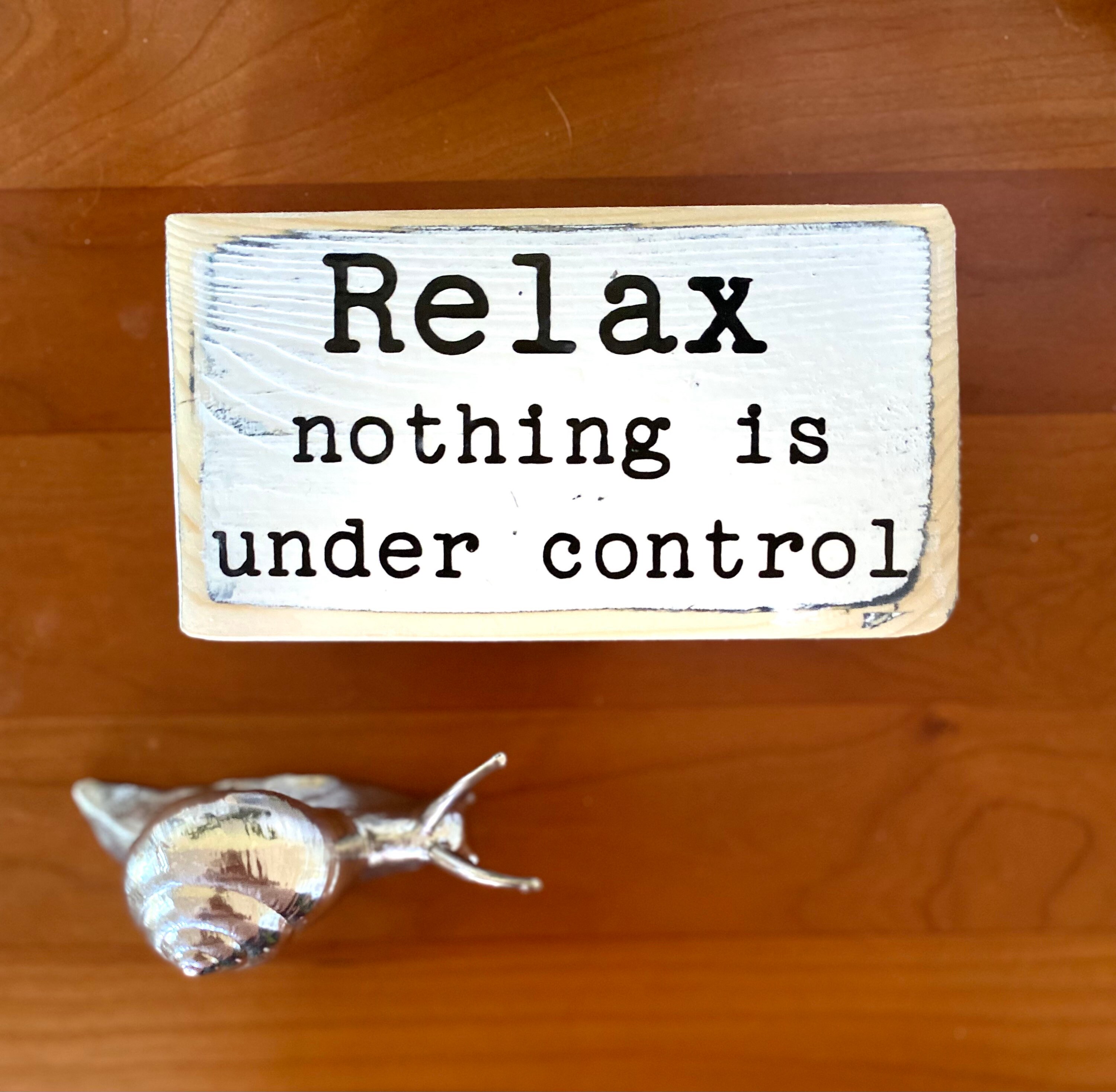 Relax Nothing is Under Control Office Desk Wood Sign - Etsy