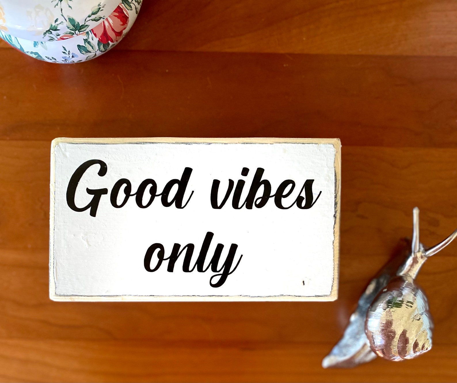 Good Vibes Only Office Desk Wood Sign Wooden Shelf Sitter - Etsy