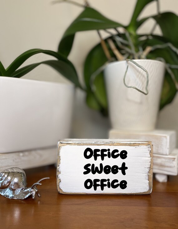 Office Sweet Office Office Desk Wood Sign Wooden Shelf - Etsy