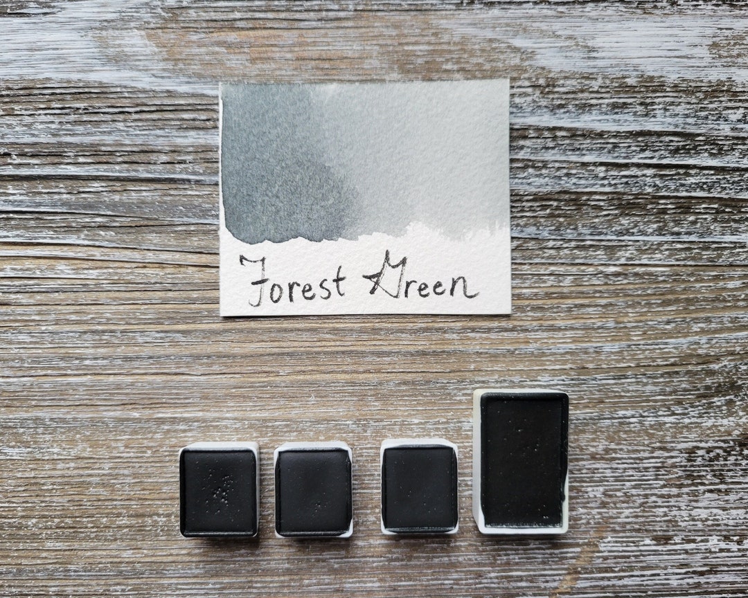 Forest Green Handmade Watercolor | Deep Moody Green Color | Artist ...