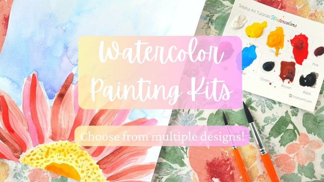 Watercolor Painting Kit 4 Designs 8 X 10 in Size, Beginner Painting All ...