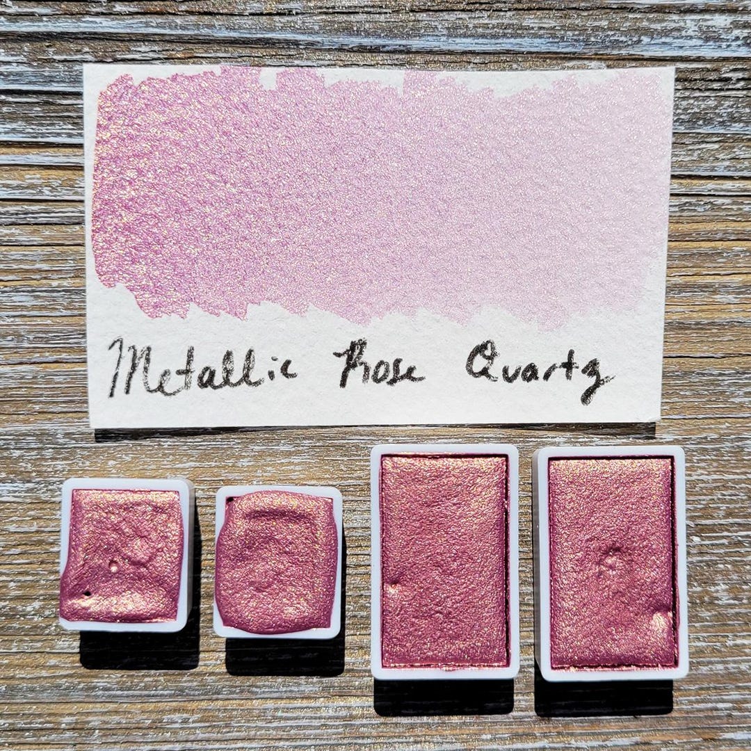 Metallic Rose Quartz, Handmade Watercolor Paints Made by Artist, Half ...