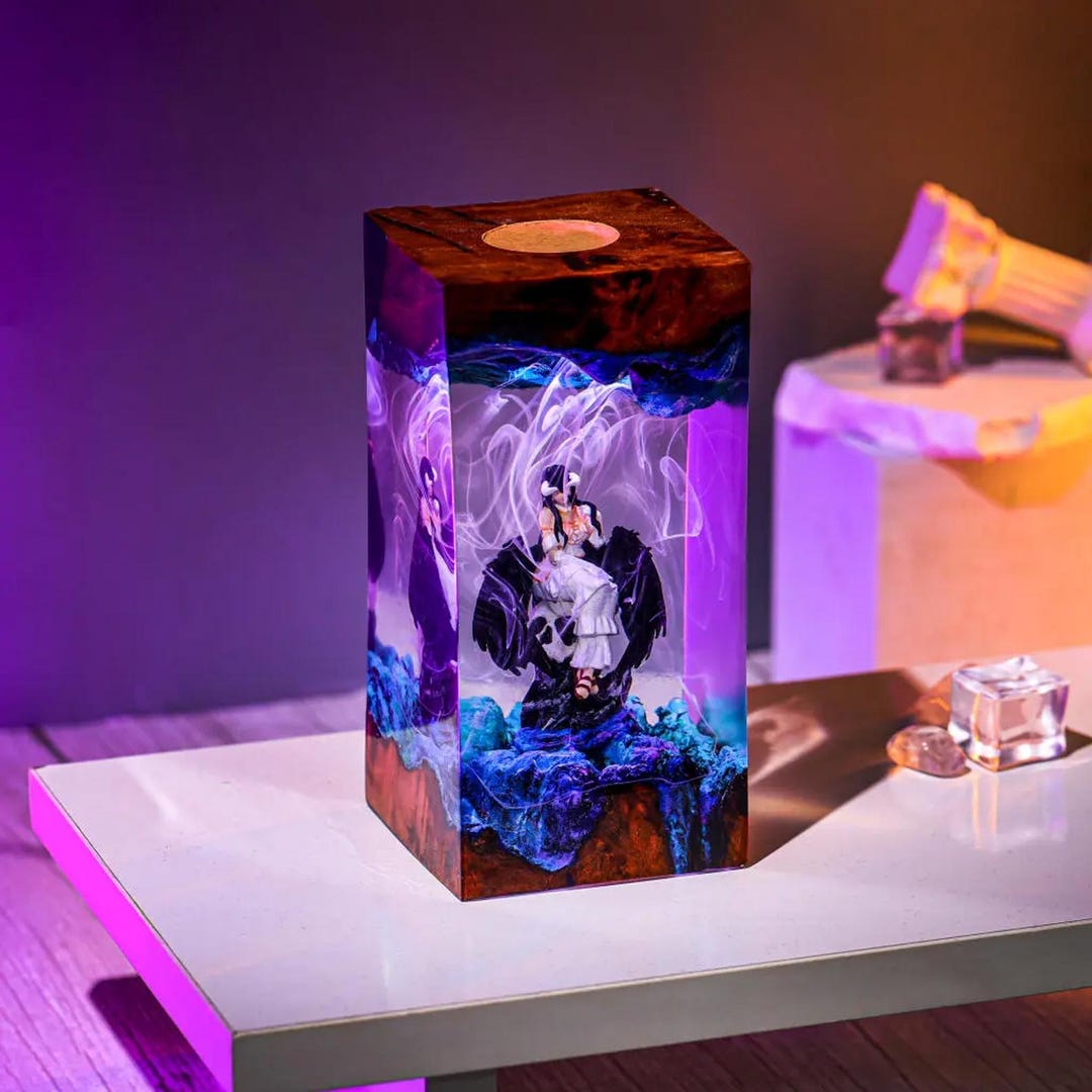 Over.lo.rd Albedo Resin Lamp, LED Movie Night Light, Premium ...