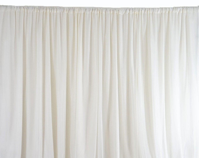 Ivory Chiffon Drapes Panels for Wedding Events & Decor- Backdrop ...